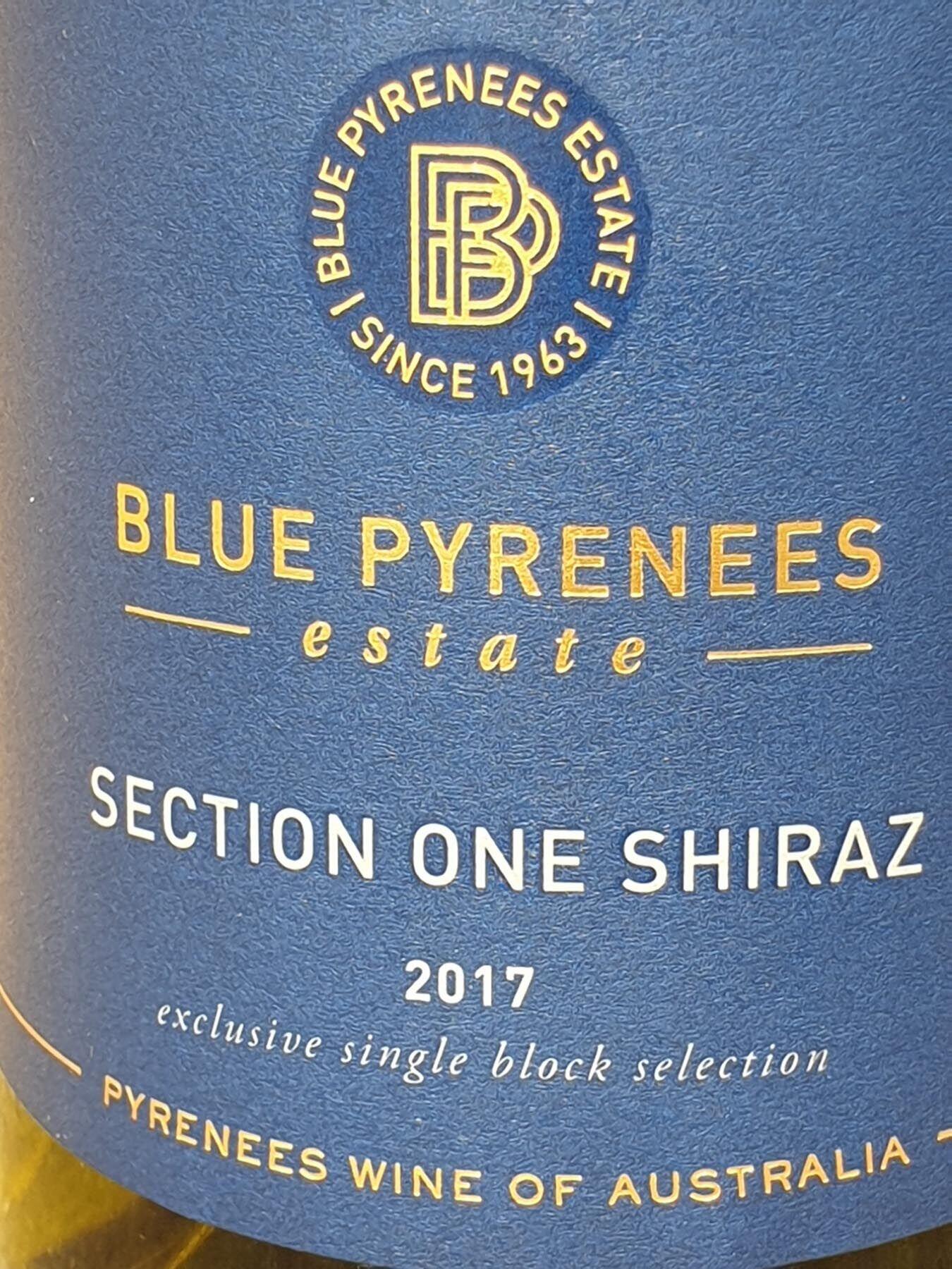 Blue Pyrenees Section One Shiraz 2017 – Winepilot.com